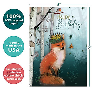 Tree-Free Greetings - Birthday Cards - Artful Designs - 8 Cards + Matching Envelopes - Made in USA - 100% Recycled Paper - 5"x7" - Cake Celebration (GA65205)
