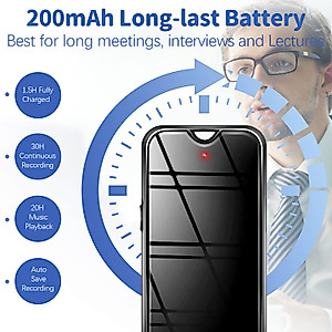 Voice Recorder-64GB(4552 Hours) Large Memory Voice Recorders|Magnet Adsorption Long Lasting Voice Recording Device with Android OTG, Compatible with Windows iOS Smart Phone
