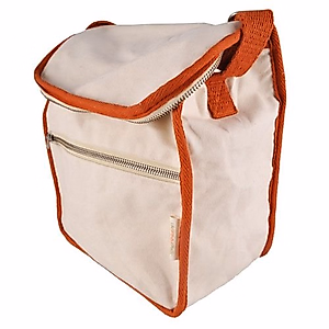 Wool Insulated Organic Cotton Lunch Bag - Orange Trim