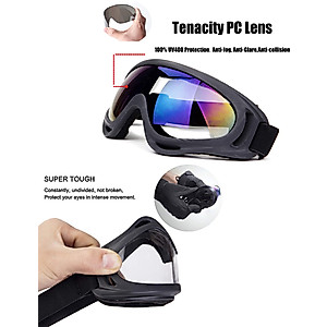 CAREONLINE Safety Ski Goggles, Unisex Snow Snowboard Safety Glasses Anti-Fog UV Protection