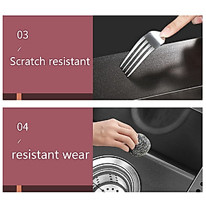 QINTH Bar Sink with Glass Rinser, Stainless Steel Undermount Prep Kitchen Sink, 23.4 X 10.2 Inches Single Bowl, for Hotel Cafe Restaurant Workstation