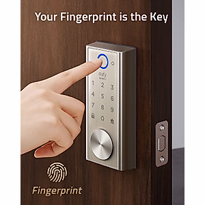 eufy Security S230 Smart Lock Touch & Wi-Fi, Fingerprint Scan, Keyless Entry Door Lock, Smart Built-in Wi-Fi Lock, Bluetooth Electronic Deadbolt, Touchscreen Keypad, BHMA Certified, IP65 Weatherproof