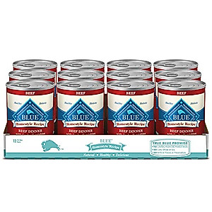 Blue Buffalo Homestyle Recipe Natural Adult Wet Dog Food, Beef 12.5-oz can (Pack of 12)