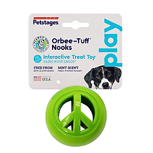 Outward Hound Nooks Peace Interactive Treat Dispensing Dog Toy, Small, Green