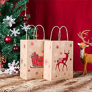 SUNCOLOR 24 Pack Small Christmas Gift Bags With Handle