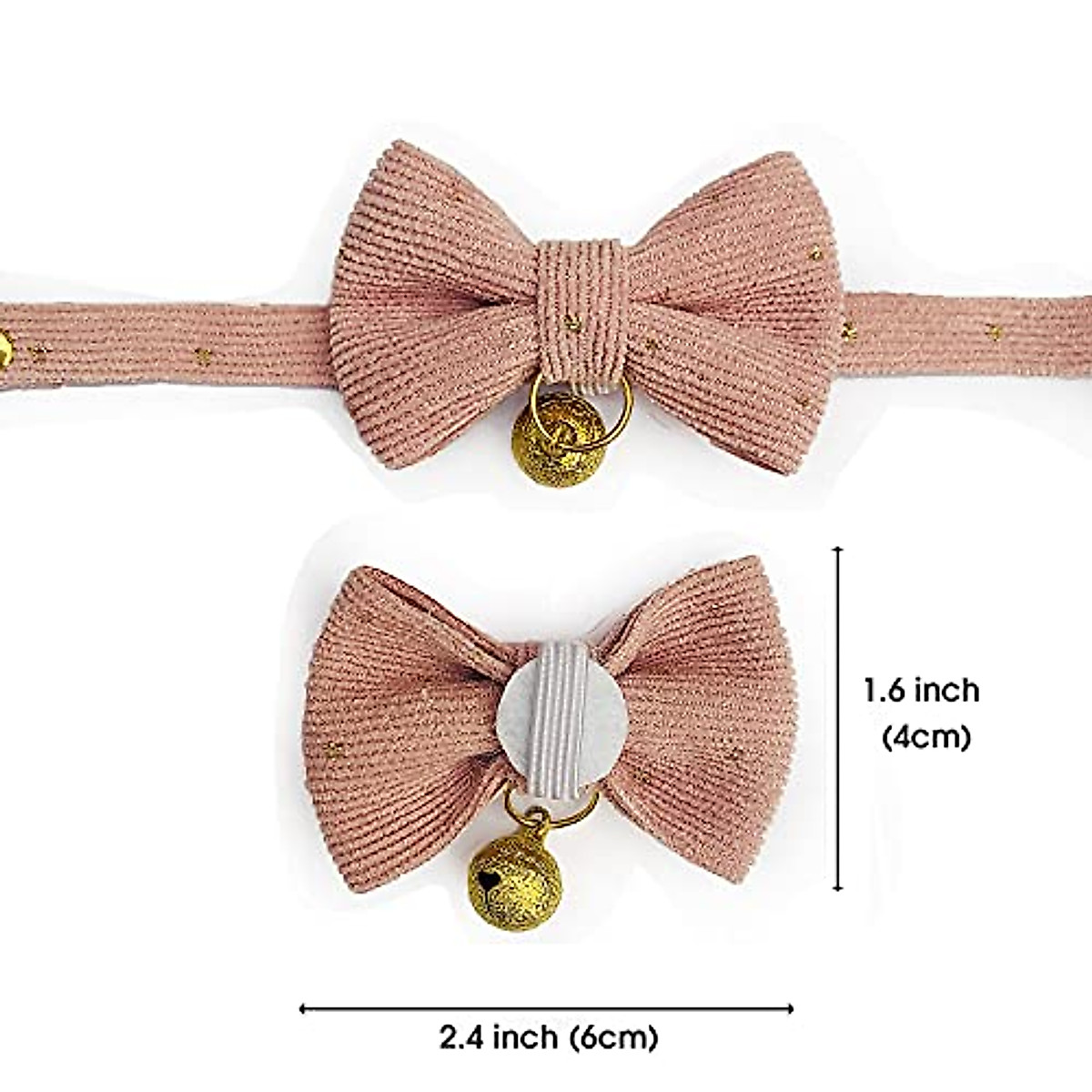 Cognatio Safety Quick Release Cat Collars, Soft Kitten Collars with Detachable Bow Tie and Bell, Pack of 2, Adjustable 20-30 cm