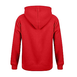 Men Hoodies, Autumn And Winter Hooded Men'S Sweater Long Sleeve Top Graphic Hoodies For Cool Sweatshirts Devil Hoodie Mgk Trendy 2023 Hoodie Essential Zip Up Hoodie (3XL, Red)