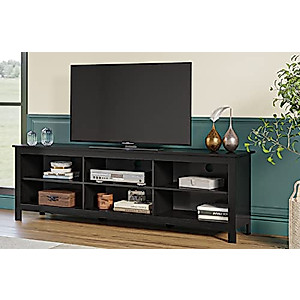 Panana TV Stand 6 Cubby Television Stands Cabinet 6 Open Media Storagefor TVs up to 80 Inches, 70 Inch (70 Inches Black)