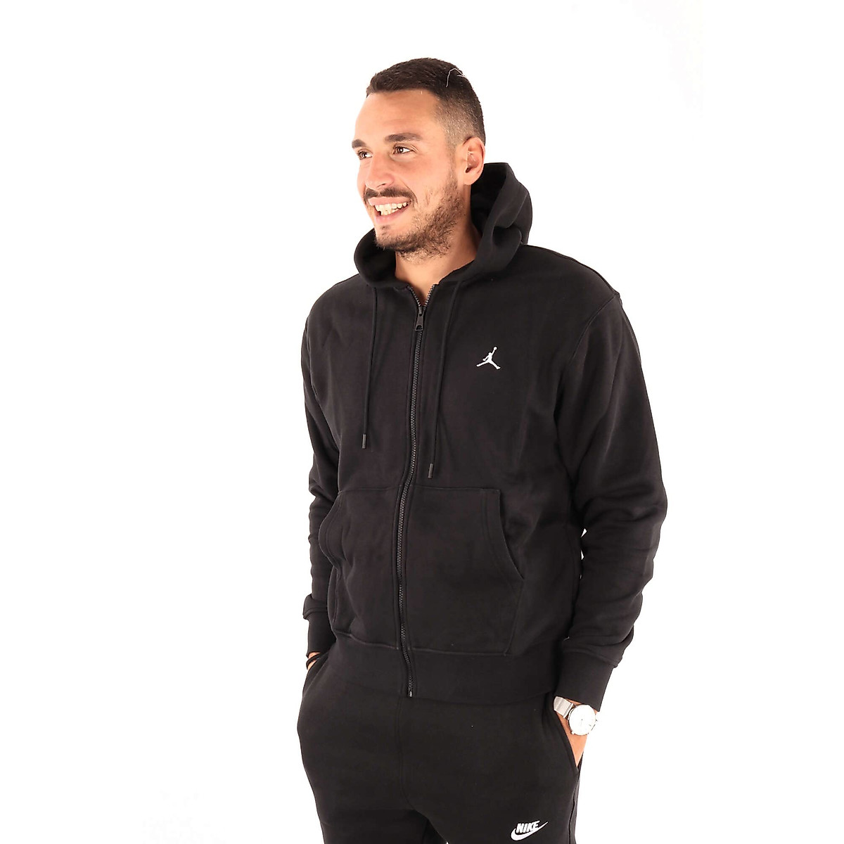 Jordan Men's Black Essential Fleece Full-Zip Hoodie (DQ7350 010) - L