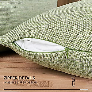 Deconovo 24 Inch Summer Pillow Covers Pack of 2 Green Pillowcase Covers Square Throw Pillow Cover for Bed Sofa Pillow 24 x 24 Inch Grass Green Set of 2 No Pillow Insert
