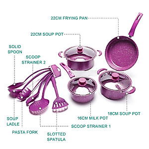 Irfora Non-Stick Pots and Pans Set 13-Piece Kitchen Utensil Set Kitchen Cookware Gifts for Friends and Family