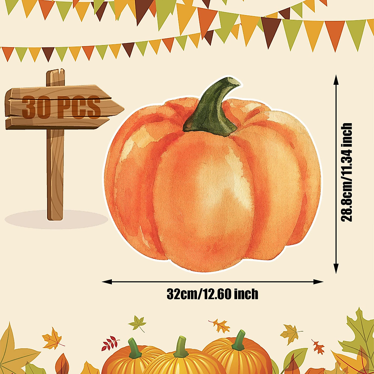 30 PCS Pumpkin Paper Place Mats Fall Disposable Table Placemats Thanksgiving Autumn Party Tablemats Orange Paper Table Mats for Harvest Halloween Holiday Table Decor Kitchen Home 12.6 x 11.3 inch