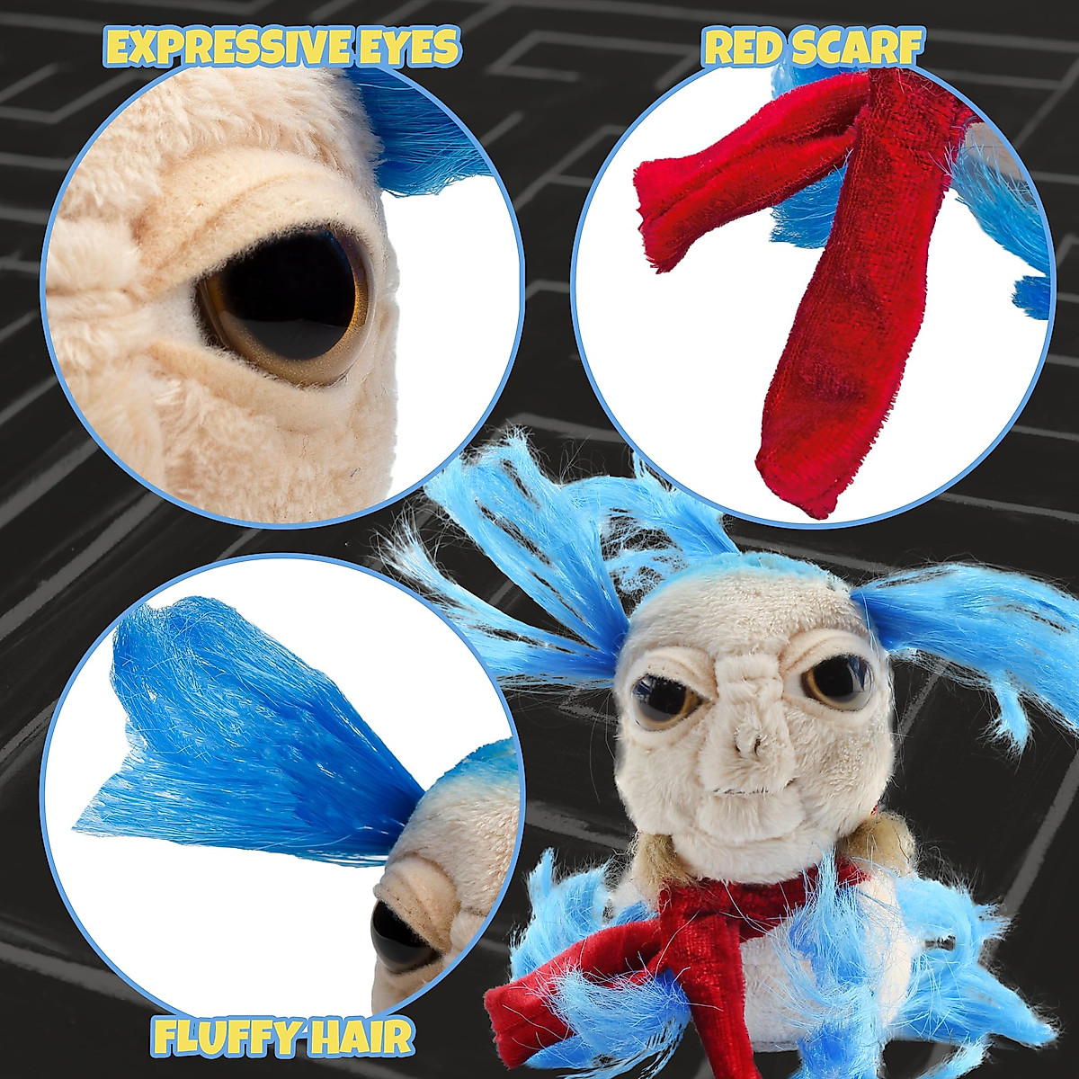 Toy Vault Labyrinth Mini Worm Plush; Stuffed Animal Toy from Jim Henson's Classic The Labyrinth Movie