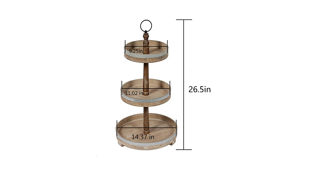 Rustic 3-Tier Farmhouse Tray for Decor & Serving | SOFE