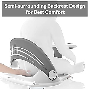 REIKTLUD Baby Bath Seat,Baby Bathtub Bath Seat for Sit-up,Infant Bath Seat,Bath Seat for Baby 6-36 Months,Water Thermometer–Non–Slip Soft Mat–with 4 Secure Suction Cups Provides Backrest Support(Gray)