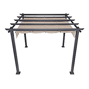 Coolaroo Aurora Pergola, Backyard or Patio Shade Pergola, Light Filtering 90% UV Block, 9'10" x 9'10", Smoke