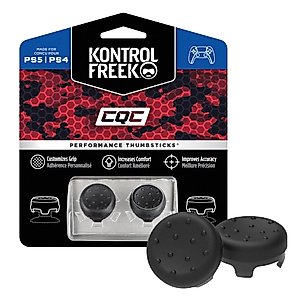 KontrolFreek CQC for Playstation 4 (PS4) and Playstation 5 (PS5) Controller | Performance Thumbsticks | 2 Mid-Rise Concave | Black