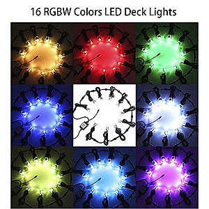 Lixada Recessed LED Deck Light 16 RGBW Colors/4 Lighting Modes Remote Control IP67 Waterproof LED in Ground Lights for Outdoor Yard Garden Stair Patio Pool Deck Kitchen -10Pack - RGBW Colors (30mm)