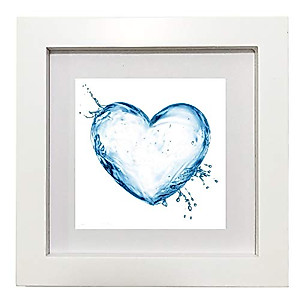 ZXT-parts 6x6 Picture Frames White Without Mat, 4x4 Picture Frame with Mat, Front Opening is 5.6x5.6.Solid Wood, 2 panels (1 glass, 1 plexiglass). Set On The Table, Hang On The Wall.