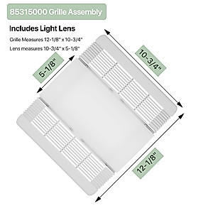 85315000 Vent Fan Cover Grille And Lens Replacement Parts for Nutone Bathroom Ventilation Plastic Cover,Bathroom Fan Exhaust Fits Broan-Nutone 663,663N,663FL,663LN,669L,669LN,669FN,770F,763RLN,769RLN