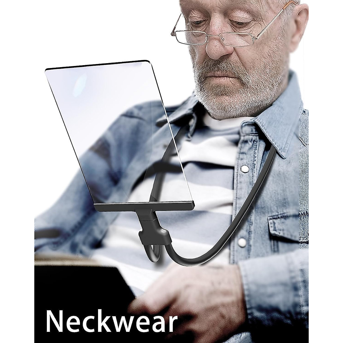 Magnifying Glass for Reading Hands Free, 5X Magnifier with 5.3''x 8.7'' Full Page View, Loupe for Seniors, Low Vision Macular Degeneration for Cross Stitch, Needlepoint, Inspection, Small Fonts