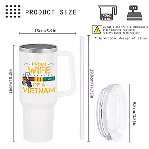 Proud Veteran Wife Wine Tumbler With Lid Cool Adults