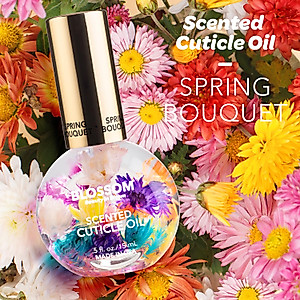 Blossom Hydrating, Moisturizing, Strengthening, Scented Cuticle Oil, Infused with Real Flowers, Made in USA, 0.42 fl. oz, Spring Bouquet