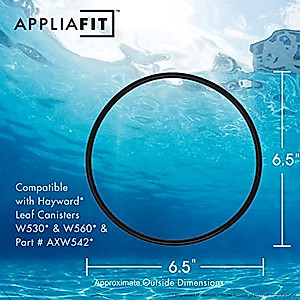 AppliaFit Lid O-Ring Compatible with Hayward AXW542 for W530 and W560 Series Leaf Canisters (3-Pack)