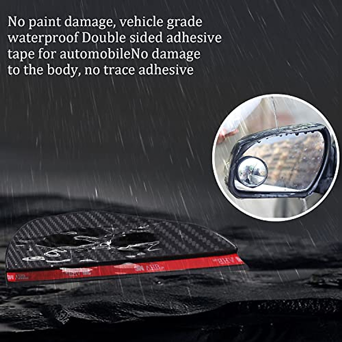 JDDRY 2PCS Rear View Mirror Visor,Carbon Fiber Mirror Rain Visor,Universal Car Rear View Mirror Rain Cover,Universal Eyebrow Cover for Cars/Truck/SUV(Carbon Fiber,2PCS)