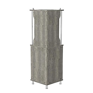 QNICE 71" LED Lights Industrial Bar (Dark Rustic Oak-1)