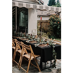 Showgeous 8 Pack Black Tablecloth 60 x 102 Inch, Rectangle Table Cloth for 6 Foot Table, Wrinkle Resistant Washable Polyester Table Cover for Wedding Dining Table Buffet Parties and Camping