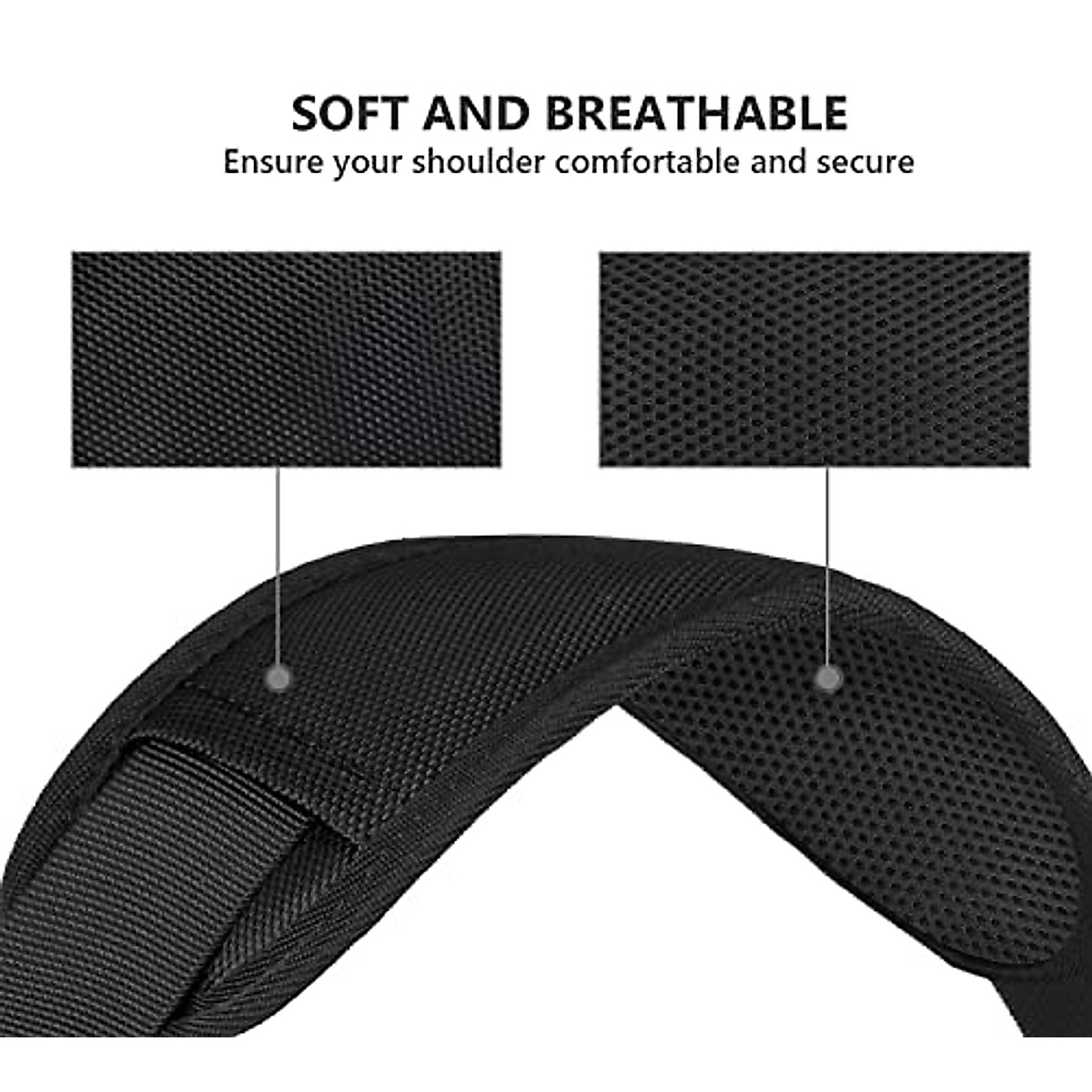 Shoulder Straps for Bags, 52" Adjustable Replacement Shoulder Strap for Laptop Bag, Universal Comfortable Computer Bag Belt with Metal Hooks for Crossbody Briefcase Duffel Messenger Bag Case, Black