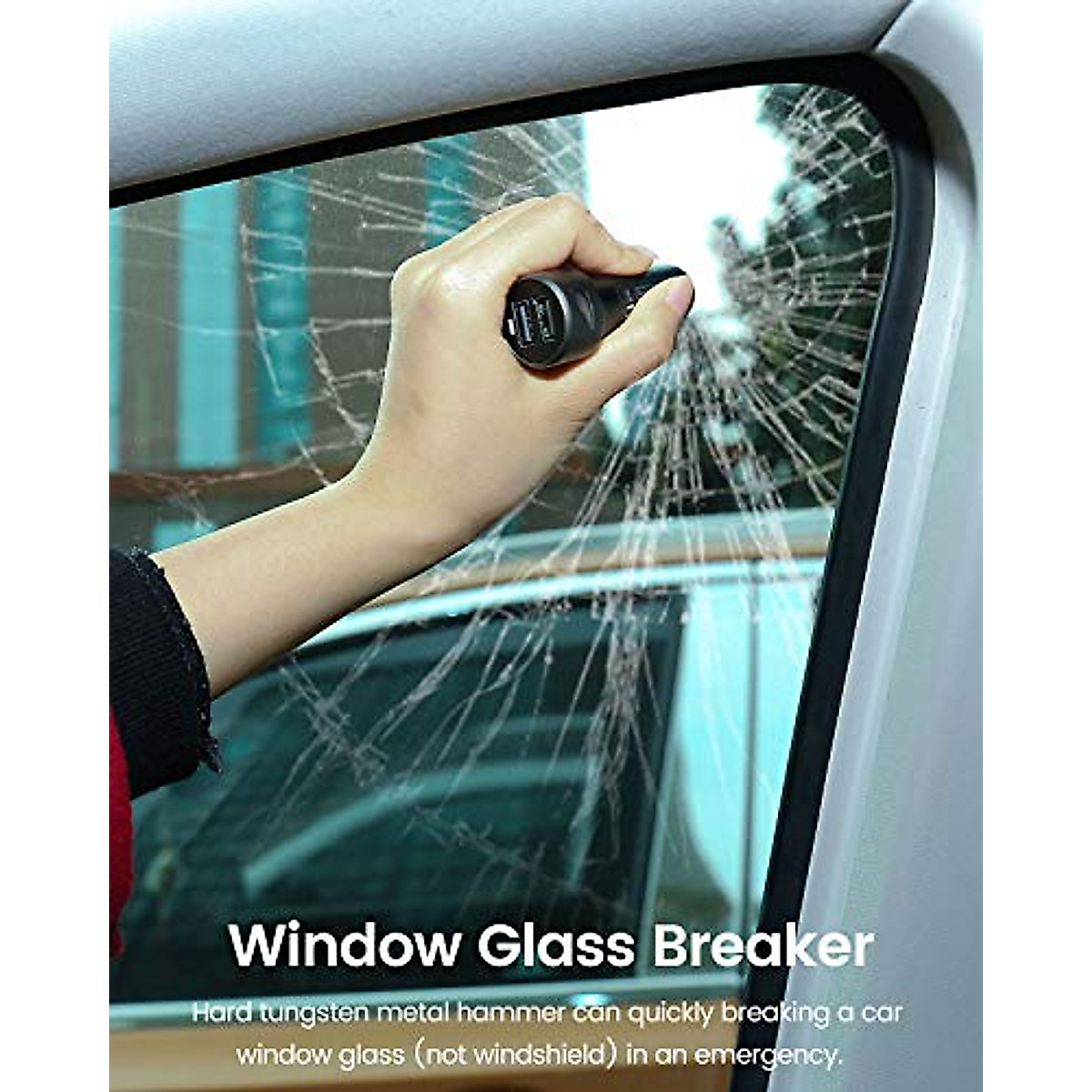 Dual USB Car Charger, SOMOSTEL 3-in-1 Emergency Safety Escape Tool Window Breaker Seat Belt Cutter Compatible for iPhone 11 Pro/Max/X/XR,Samsung Galaxy S10 S9 S8 Plus Note 9,LG,Moto,iPad,Google Pixel