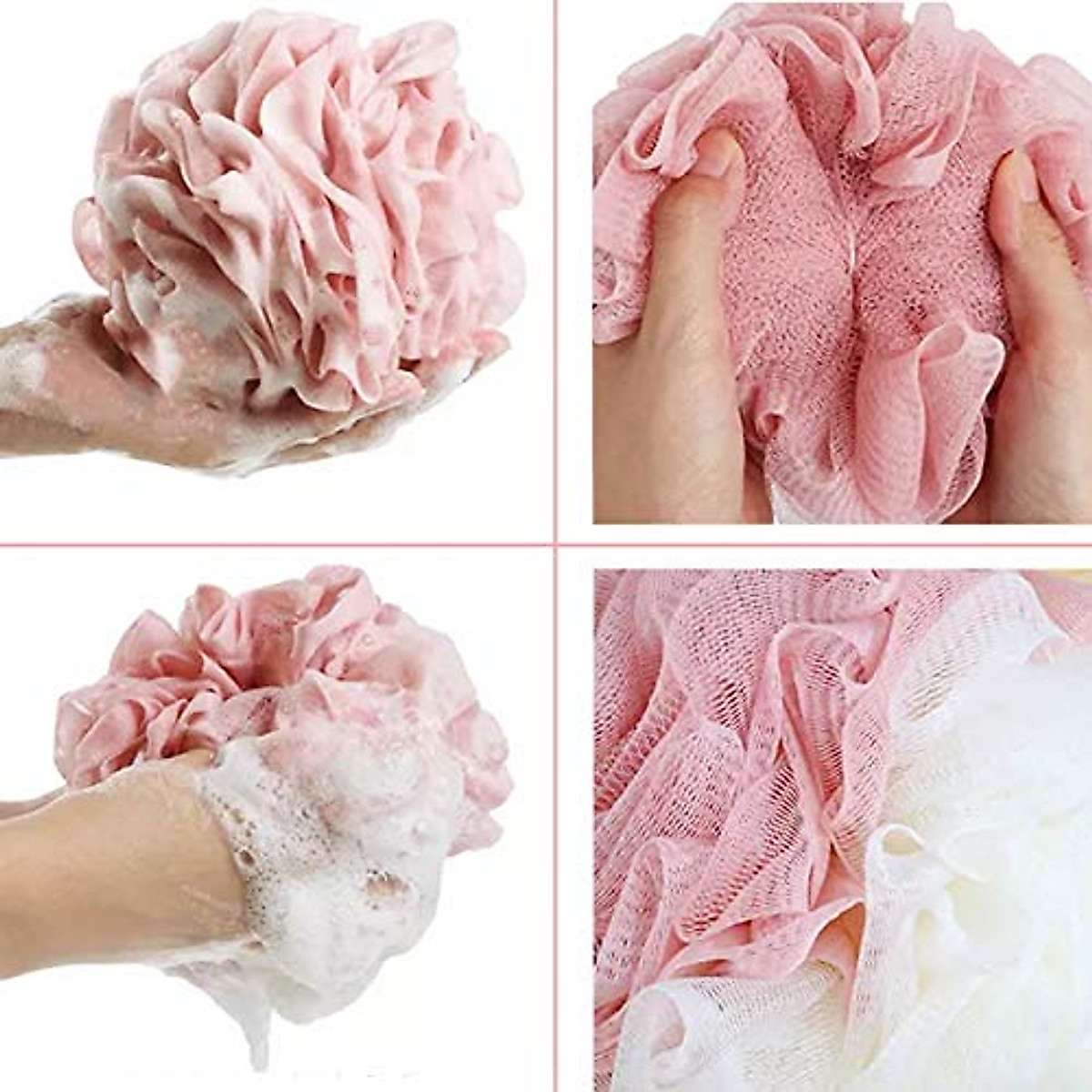 10-Pack Bath Loofah Shower,Colorful Exfoliating Body Scrubber,Mesh Pouf Body Wash,Eco-Friendly Loofah Bath Sponge for Women,Men and Kids Bathroom