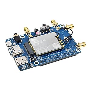 waveshare SIM8202G-M2 5G HAT (B) for Raspberry Pi Snapdragon X55 Quad Antennas 5G NSA Multi Band 5G/4G/3G Compatible Applicable for Regions with 5G Sub-6G Signal Coverage