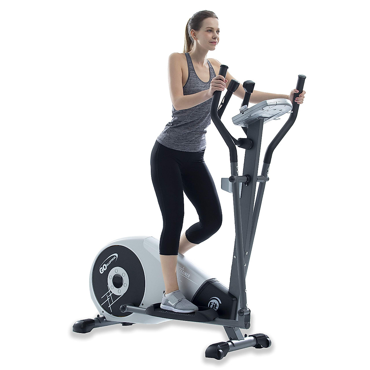 V-200T Standard Stride 17” Programmable Elliptical Exercise Cross Trainer Machine for Cardio Fitness Strength Conditioning Workout at Home or Gym