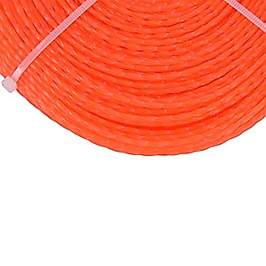 Alvinlite Trimmer Line Nylon String Trimmer Line Lawn Mower Accessories 2.4mm 120m Orange for Garden Lawn