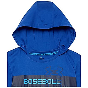 Under Armour Boys' Baseball Short Sleeve Hoodie, (400) Royal / / White, Youth Large