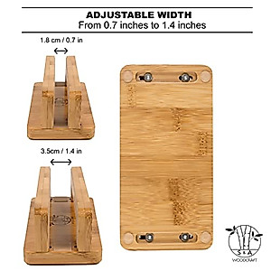 S&A WOODCRAFT Bamboo Vertical Laptop Stand, Adjustable Wooden Laptop Holder, Non-Slip Laptop Dock Compatible with Apple MacBook, Microsoft Surface, Gaming Laptops, IPad, Tablets