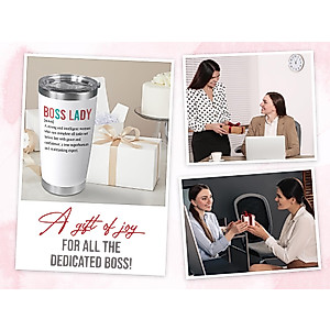 OASSIE Boss Lady Gifts For Women - Christmas, Birthday Gifts For Boss, Manager, Leader, Boss Gifts For Women, Appreciation Gifts Coworkers, Leader, Manager, Colleagues - 20 Oz Stainless Steel Tumbler