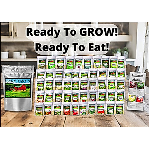50 Vegetable & Herb Seeds for Planting Outdoor & Indoor Conventional Seed Gardens. This Survival Seed Kit Includes 12,500 Seeds, A Planting Guide & A Mylar Package. Heirloom Non-GMO Seed By B&KM Farms