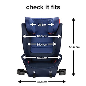 Diono Monterey 2XT Latch 2 in 1 High Back Booster Car Seat with Expandable Height & Width, Side Impact Protection, 8 Years 1 Booster, Blue