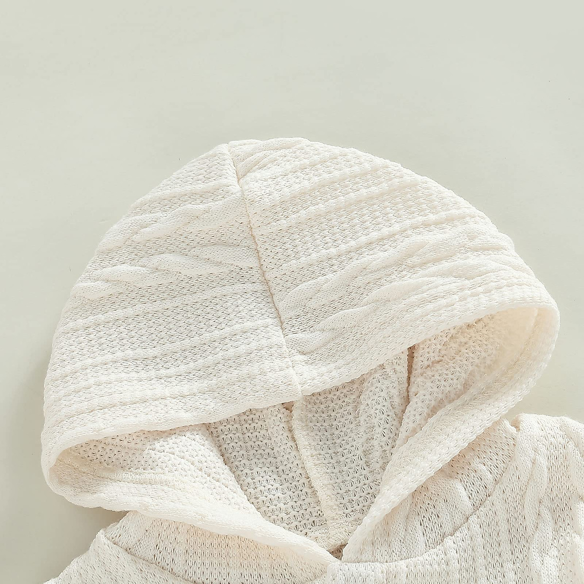 Infant Boys Girls Knit Sweater Romper Baby Toddlers Long Sleeve Hooded Button Up Winter Outfits with Pocket (White, 0-3 Months)