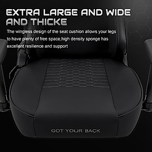 IWMH Gaming Chair Office Chair with Ergonomic Lumbar Support, High Back Executive Computer Chair, Swivel Rolling Desk Chair for Adults Teens with Headrest, 450LBS, Black