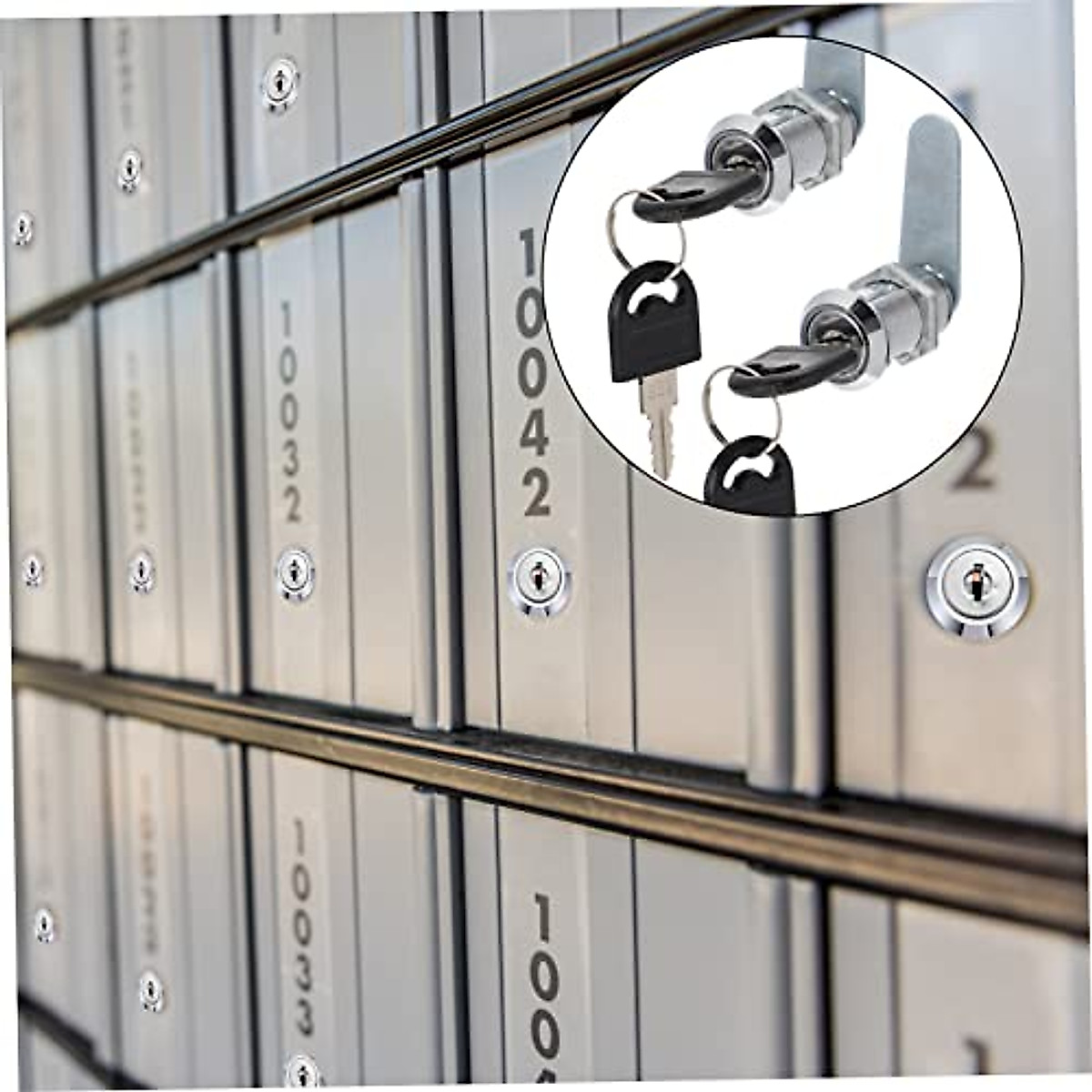 TOVINANNA 10pcs Mailbox Cam Lock Mailbox Lock Cupboard Lock Desk Lock Stainless Steel Cabinet Wardrobe Cabinet Home Door Locks Desk Push Lock Furniture Zinc Alloy with Key Mortise Lock