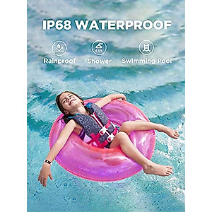 BIGGERFIVE Vigor Kids Fitness Tracker Watch for Girls Boys Ages 5-15, IP68 Waterproof, Activity Tracker, Pedometer, Heart Rate Sleep Monitor, Calorie Step Counter Watch