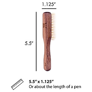 ZEUS Vegan Handle Beard Brush, Natural Plant Fiber Tampico Bristles & Walnut Handle – MADE IN GERMANY (FIRM) J73