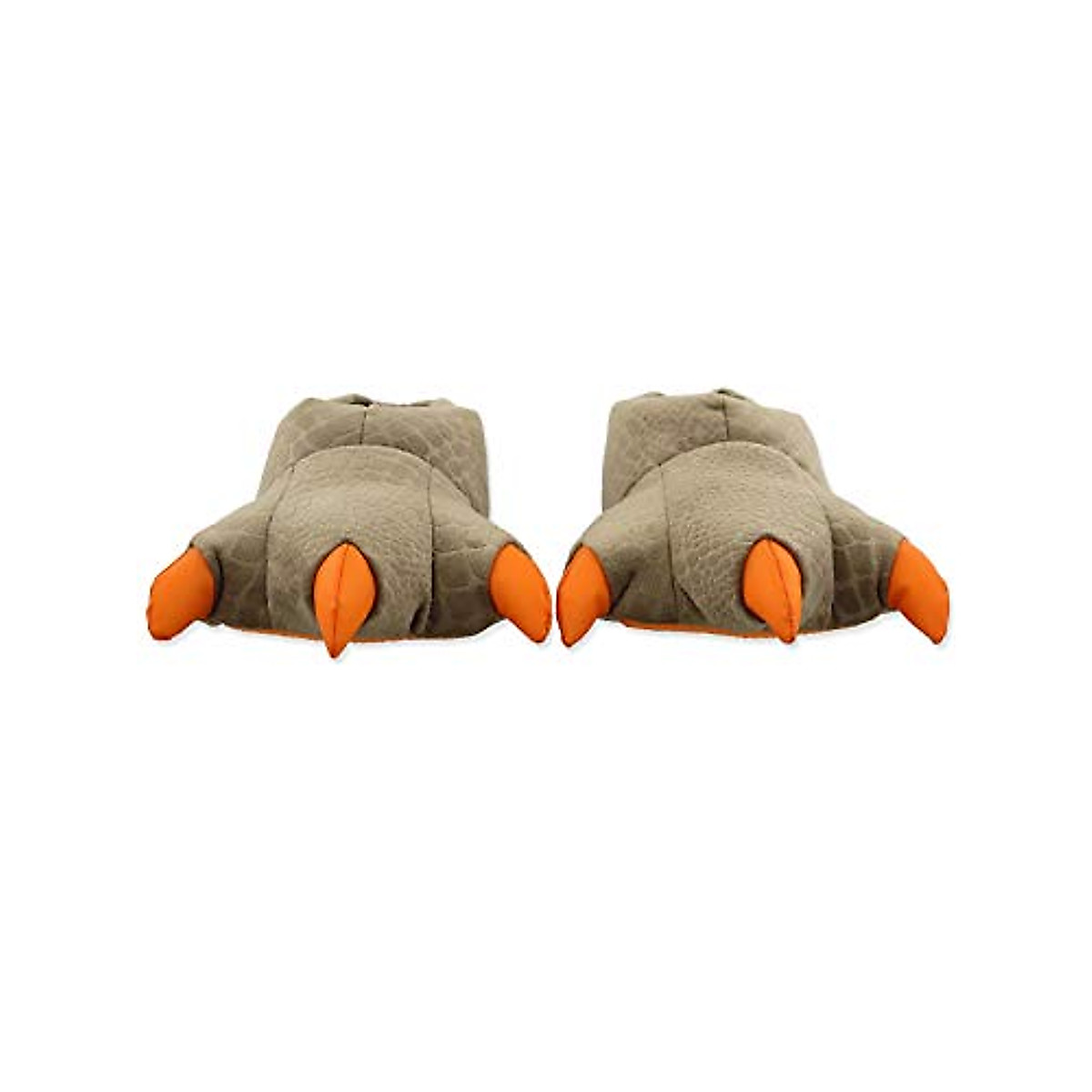 Jurassic World Kids Dinosaur 3-D Claw Feet Plush Slippers (2-3 M US Little Kid, Light Brown)