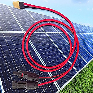 Solar to XT60 Charge Extension Cable 12AWG Compatible with Mc-4 to XT60 Adapter Cable for XT60 Input Port Portable Power Station (2FT)