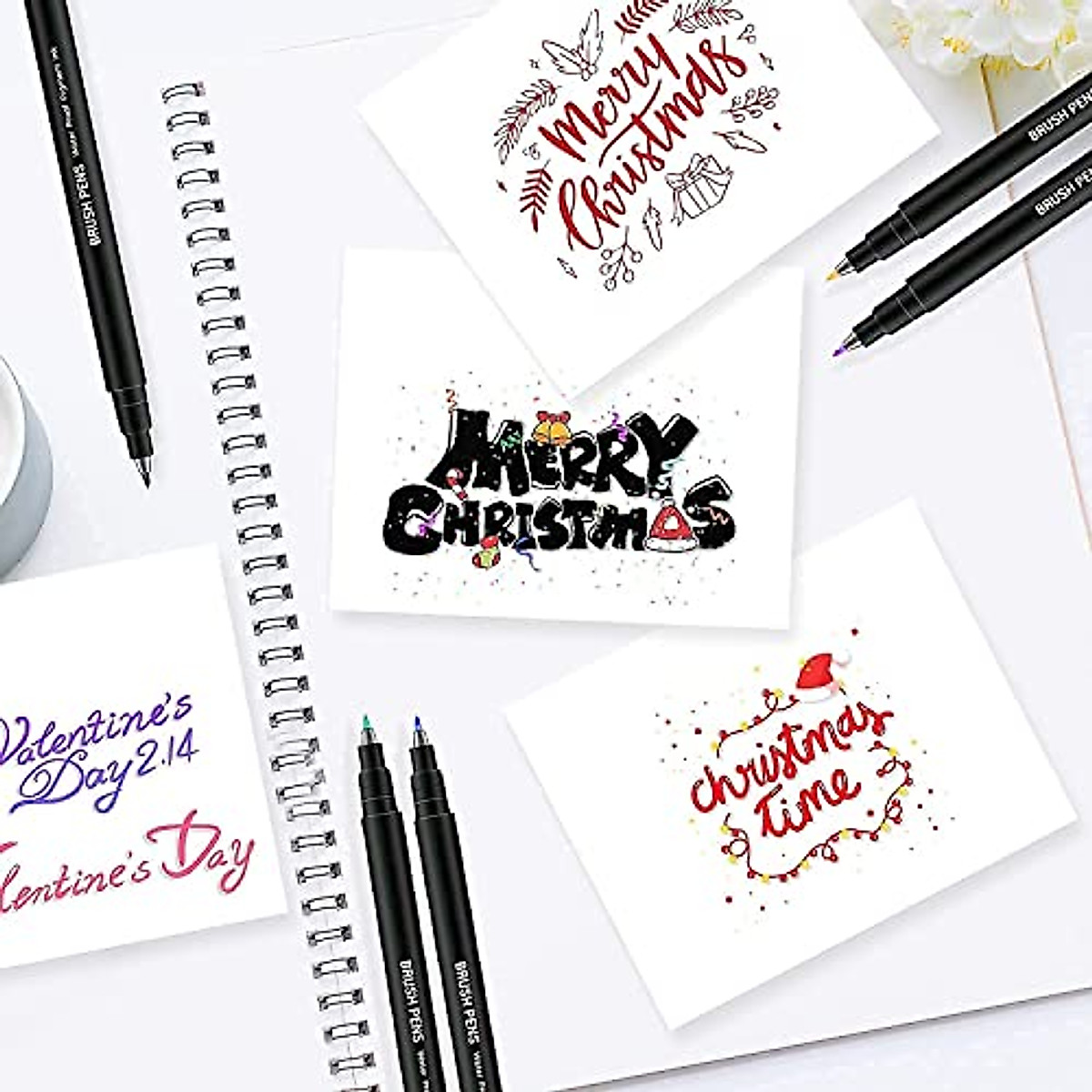Vitoler Calligraphy Pens Set – 10 Color Brush Tip Markers for Beginners